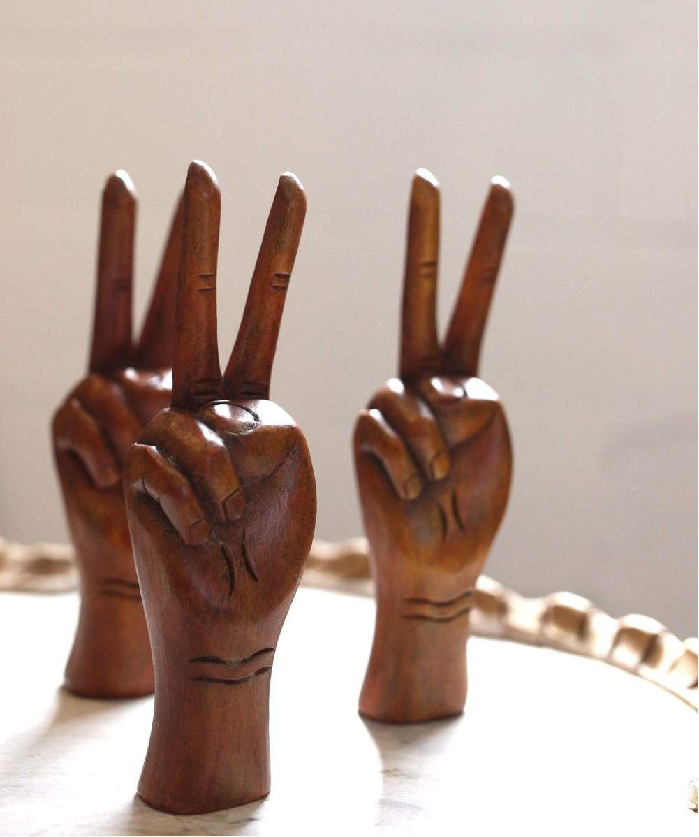 Handmade Wood Peace Sign Hand – Jo & June Vintage