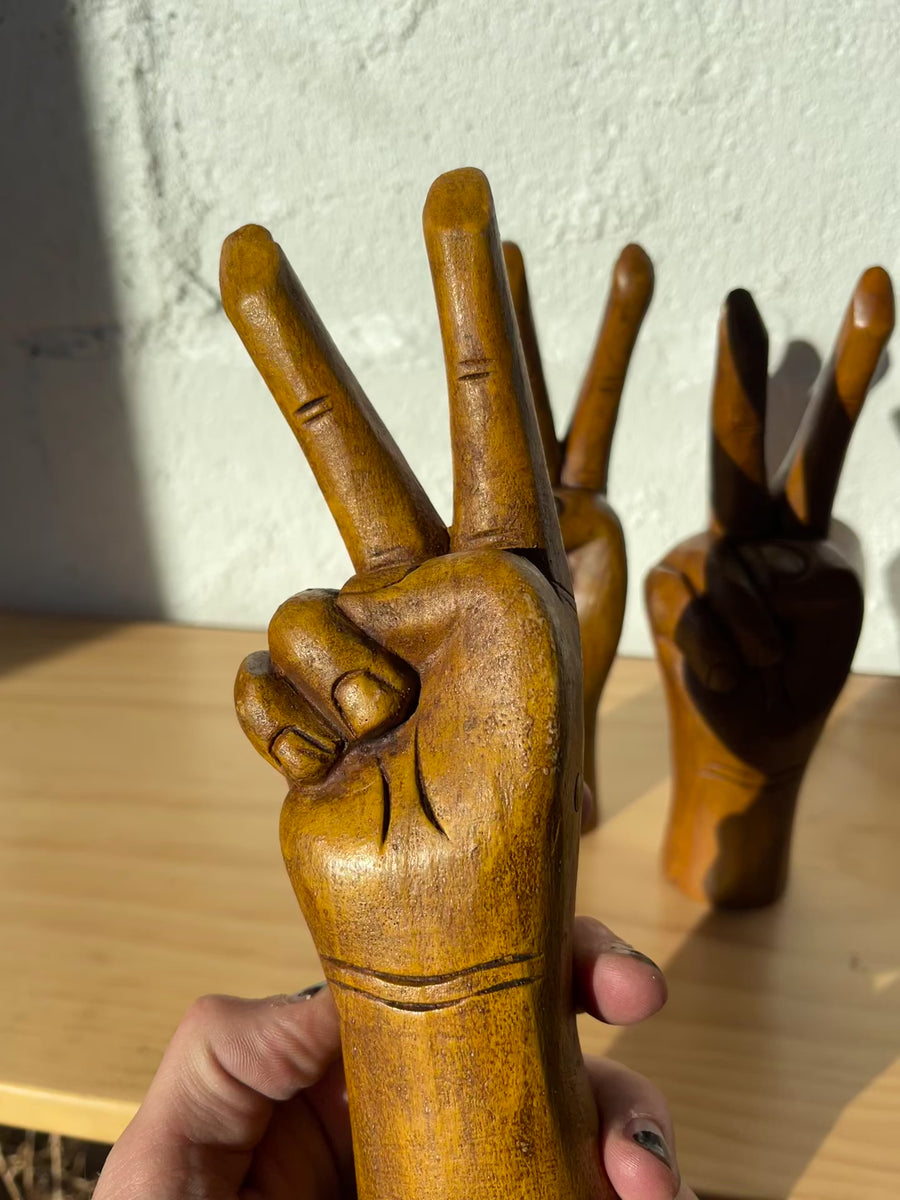 Handmade Wood Peace Sign Hand – Jo & June Vintage